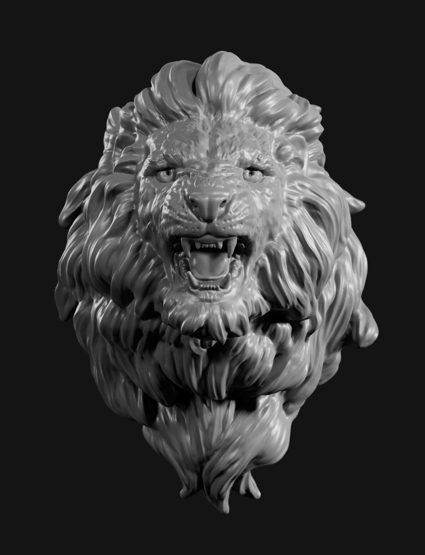 Lion head face 2 3D model 3D printable | CGTrader