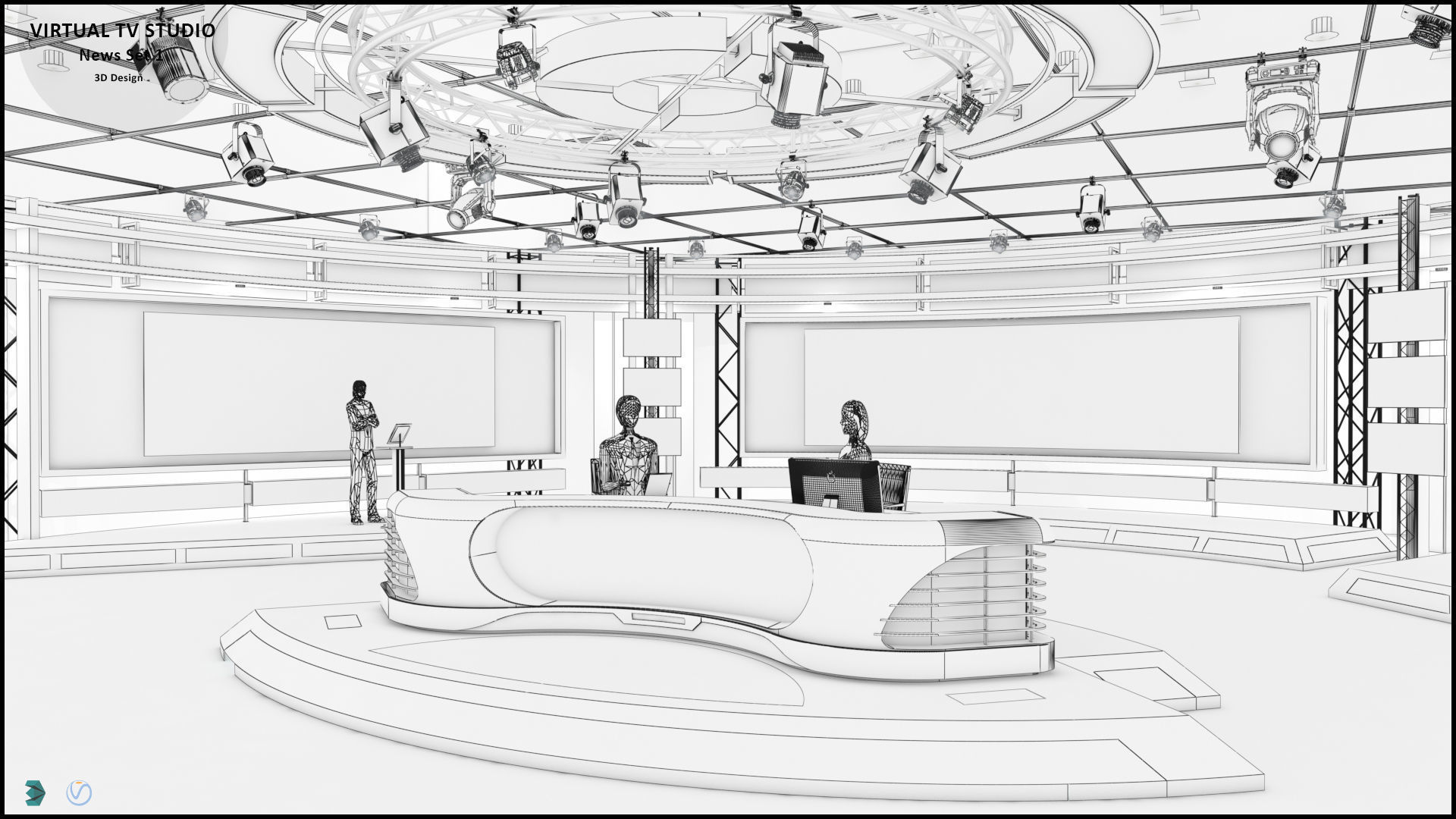 Virtual TV Studio Sets - Collection Vol 7 - 4 PCS DESIGN 3D model ...