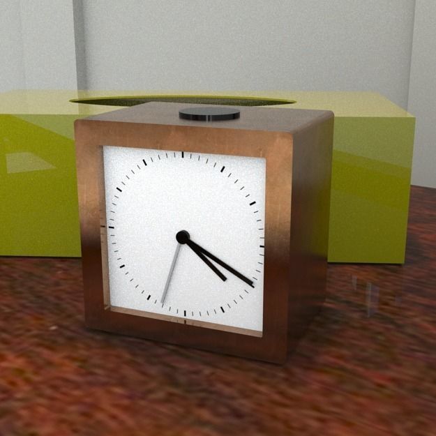 copper alarm clock 3D model | CGTrader