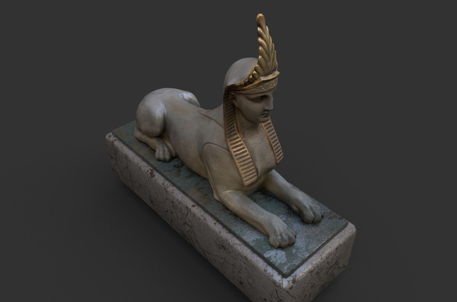 3D model Sphinx sculpture exterior and interior model VR / AR / low ...