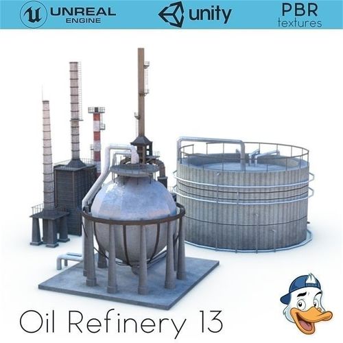 3D model Oil Refinery VR / AR / low-poly | CGTrader