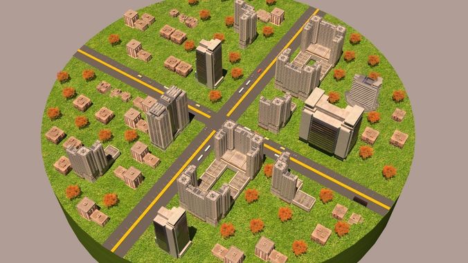 3D model 3d game ready city VR / AR / low-poly | CGTrader