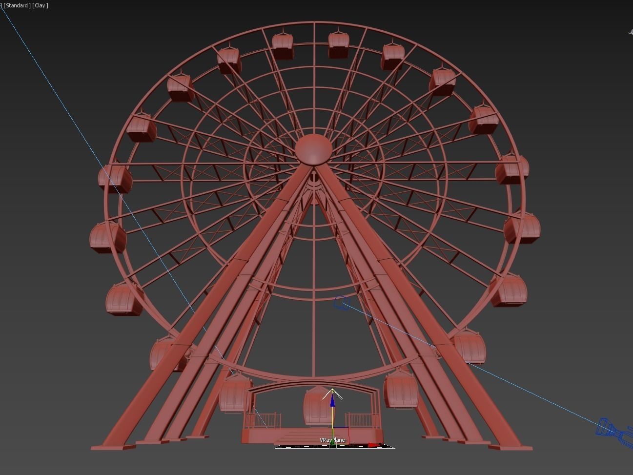 Ferris Wheel realistic 3d model vray 3D model animated rigged | CGTrader