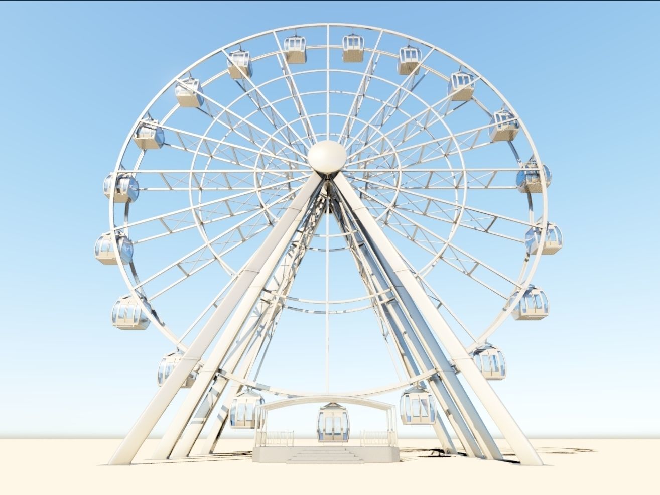 Ferris Wheel realistic 3d model vray 3D model animated rigged | CGTrader
