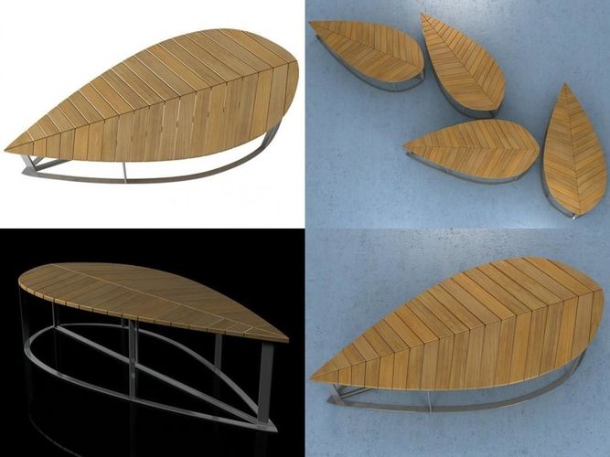 Leaf Bench free 3D model | CGTrader