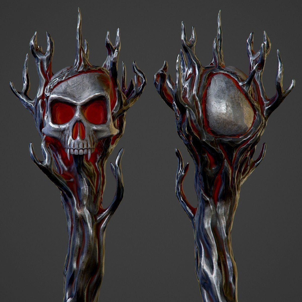 3D model Hellish staff with a skull VR / AR / low-poly | CGTrader