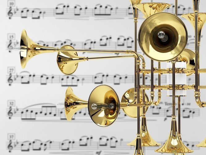 Botti chandelier made of brass and gold 3D model | CGTrader