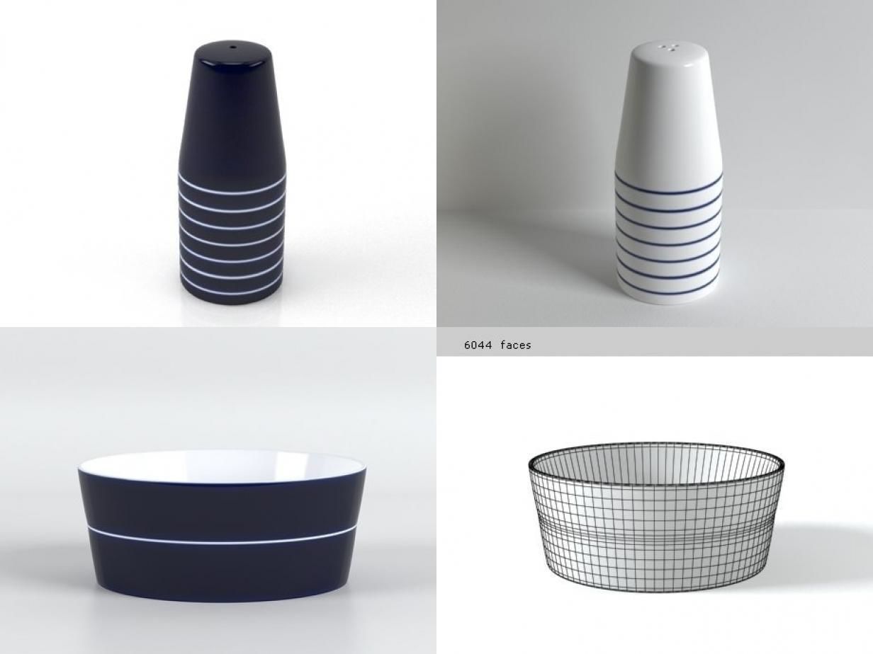 Cobalt Dinnerware 3D model | CGTrader