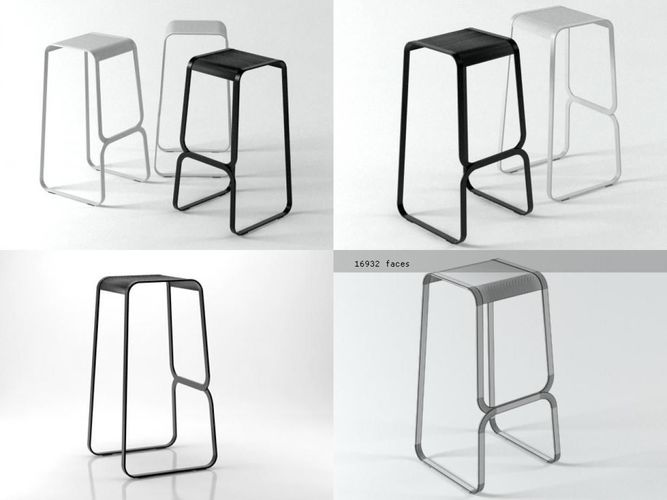 Continuum four different stools 3D model | CGTrader