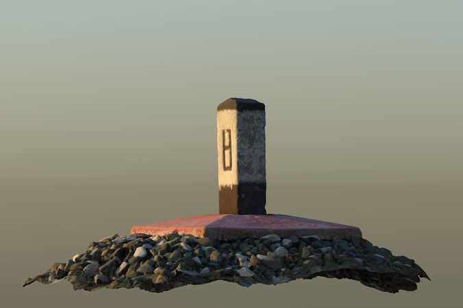Kilometer post free 3D model | CGTrader