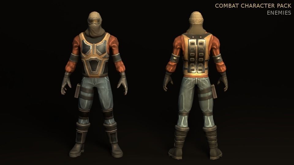 3D model Combat Character Pack 1 Enemies VR / AR / low-poly rigged ...