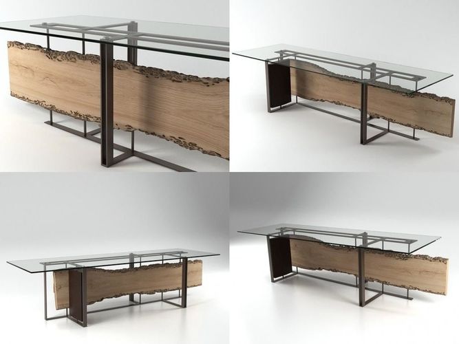 Cornice four different tables with glass tops 3D model | CGTrader