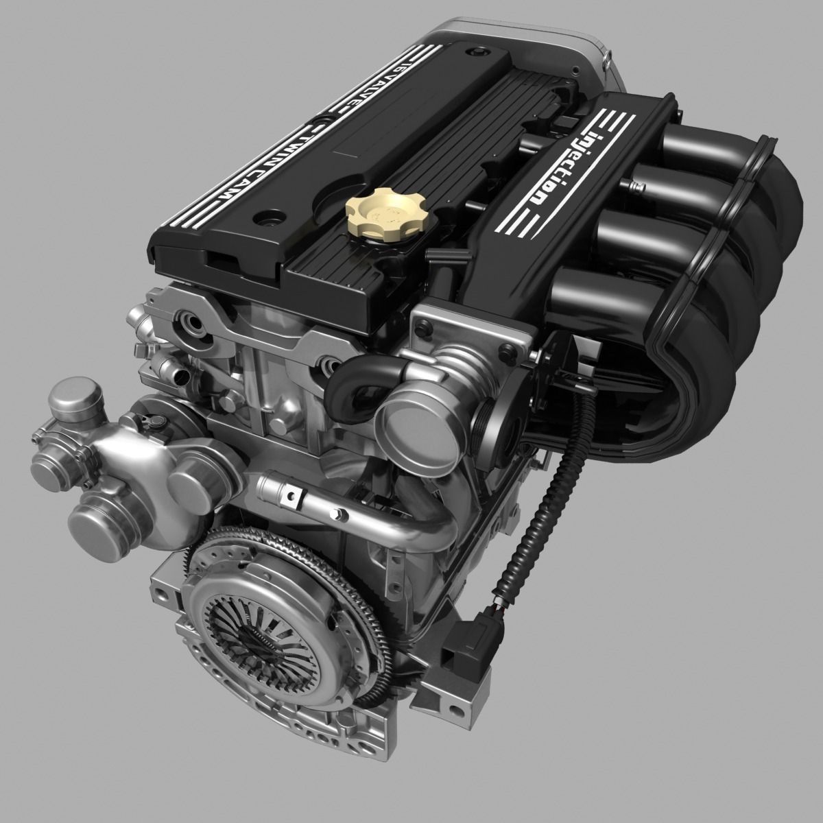 Car 4 Cylinder Engine 02 3D model | CGTrader