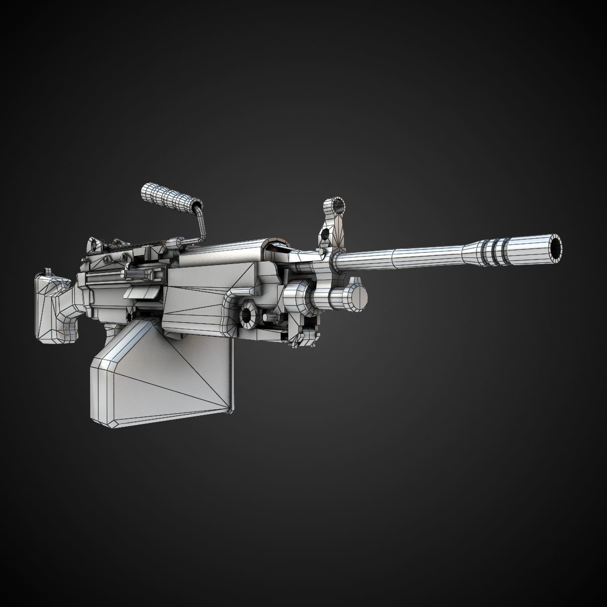 3D model M249 Machine gun low poly VR / AR / low-poly | CGTrader