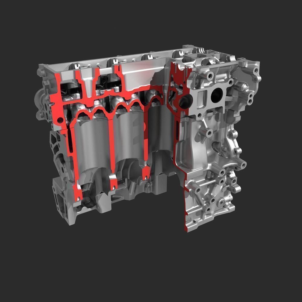 4 Cylinder Engine Block Cutaway 3D model | CGTrader