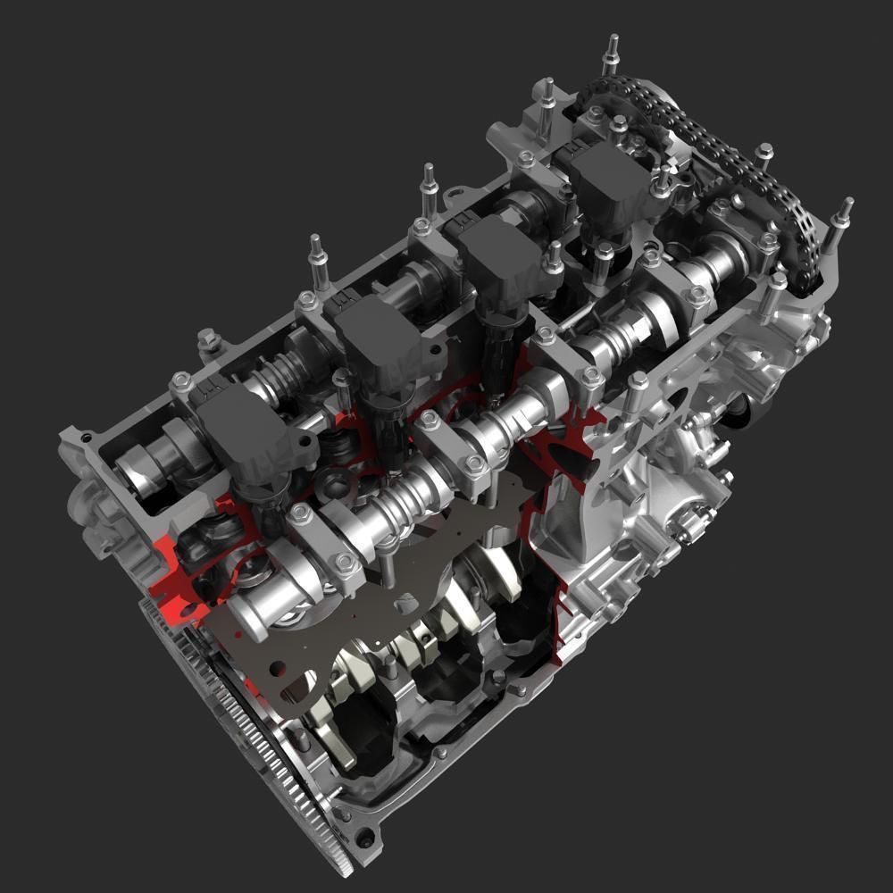 4 Cylinder Engine Block Cutaway 3D model | CGTrader