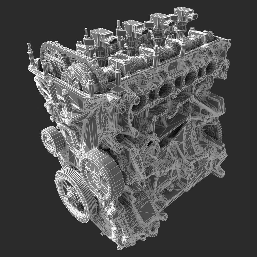 4 Cylinder Engine Block Cutaway 3D model | CGTrader