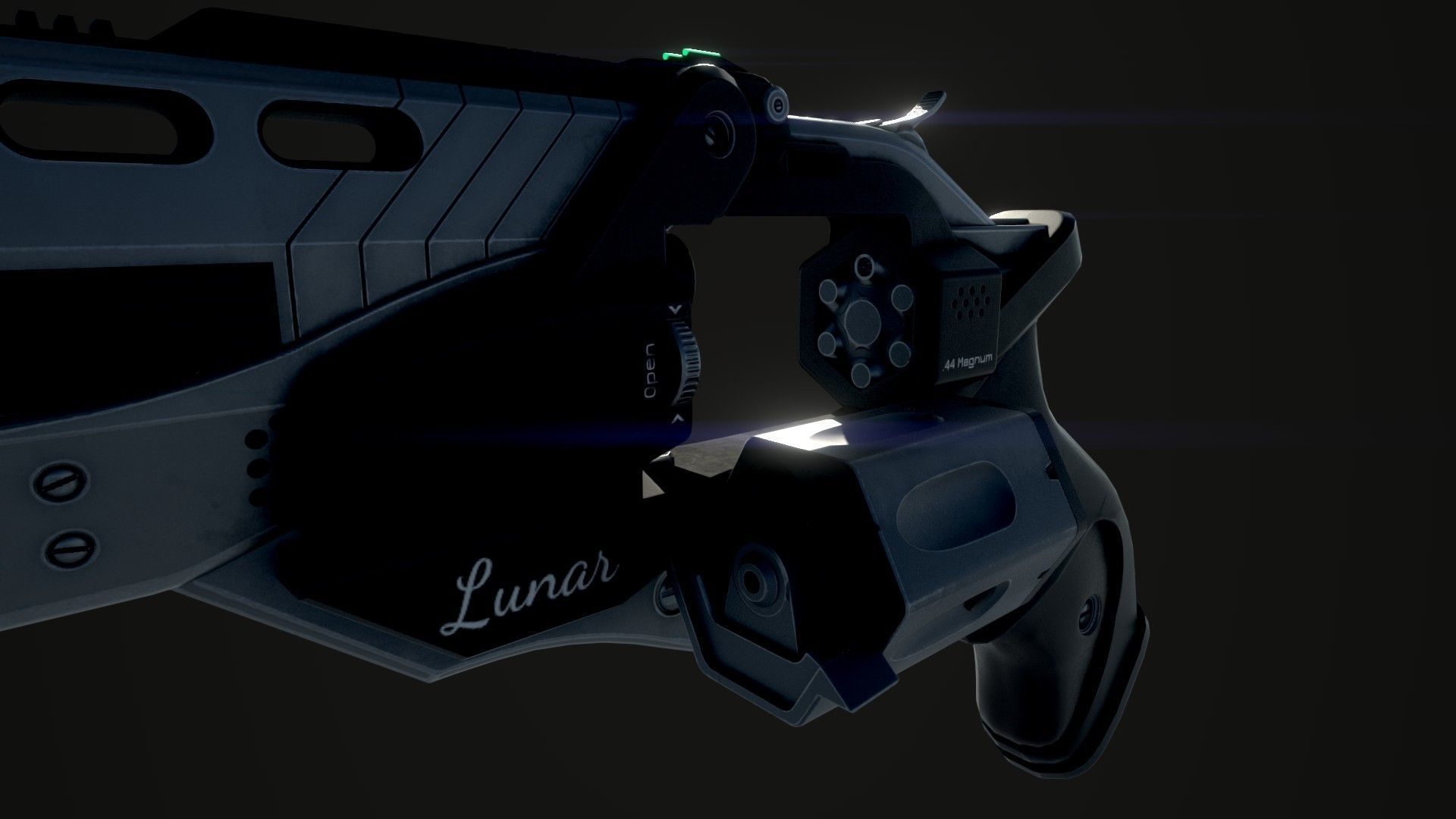 3D model Lunar Revolver VR / AR / low-poly | CGTrader