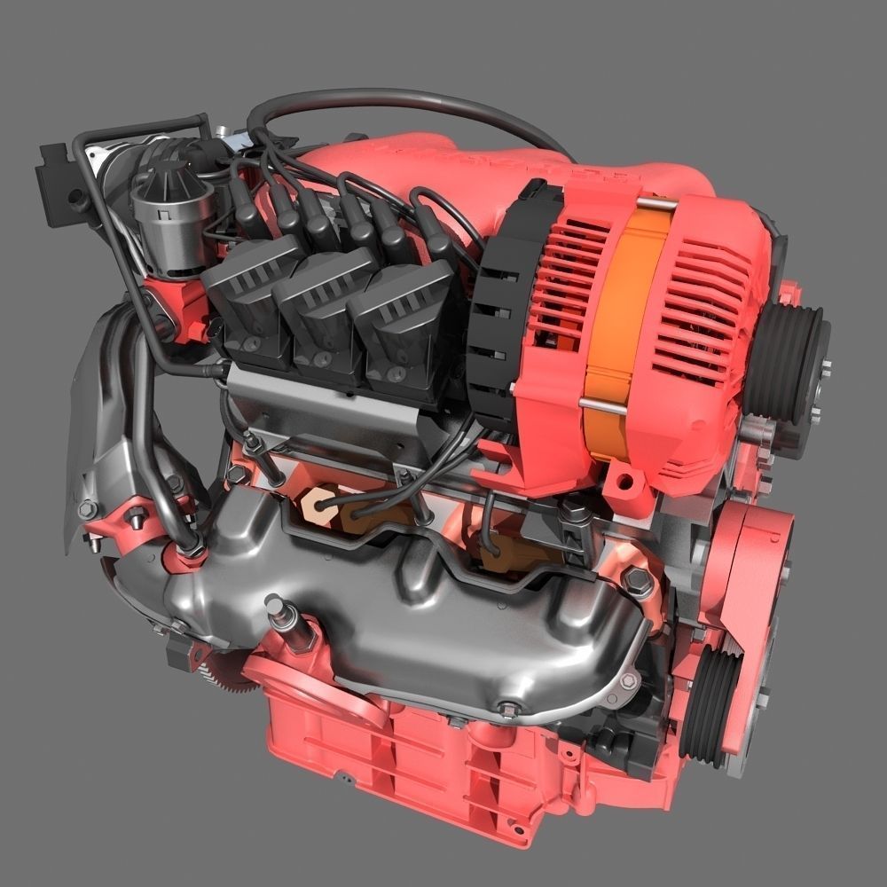 Car V6 Engine 3D model | CGTrader