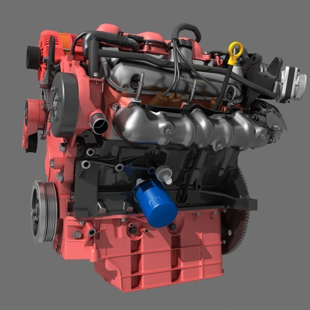 Car V6 Engine 3D model | CGTrader