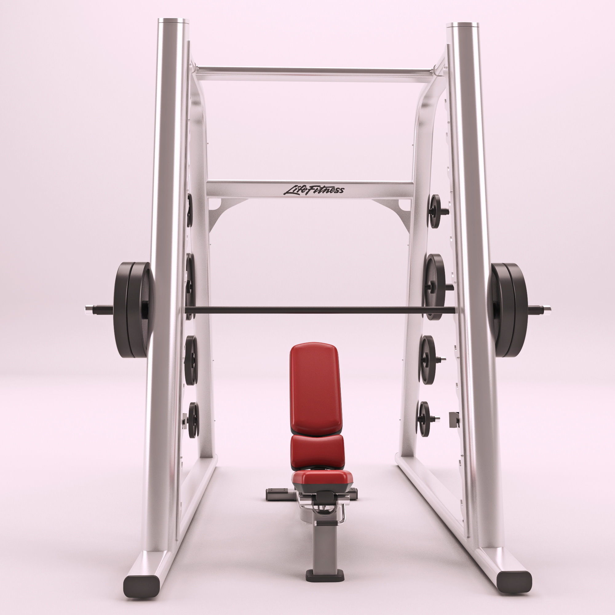 Smith machine and Multi-Adjustable Bench 3D model | CGTrader