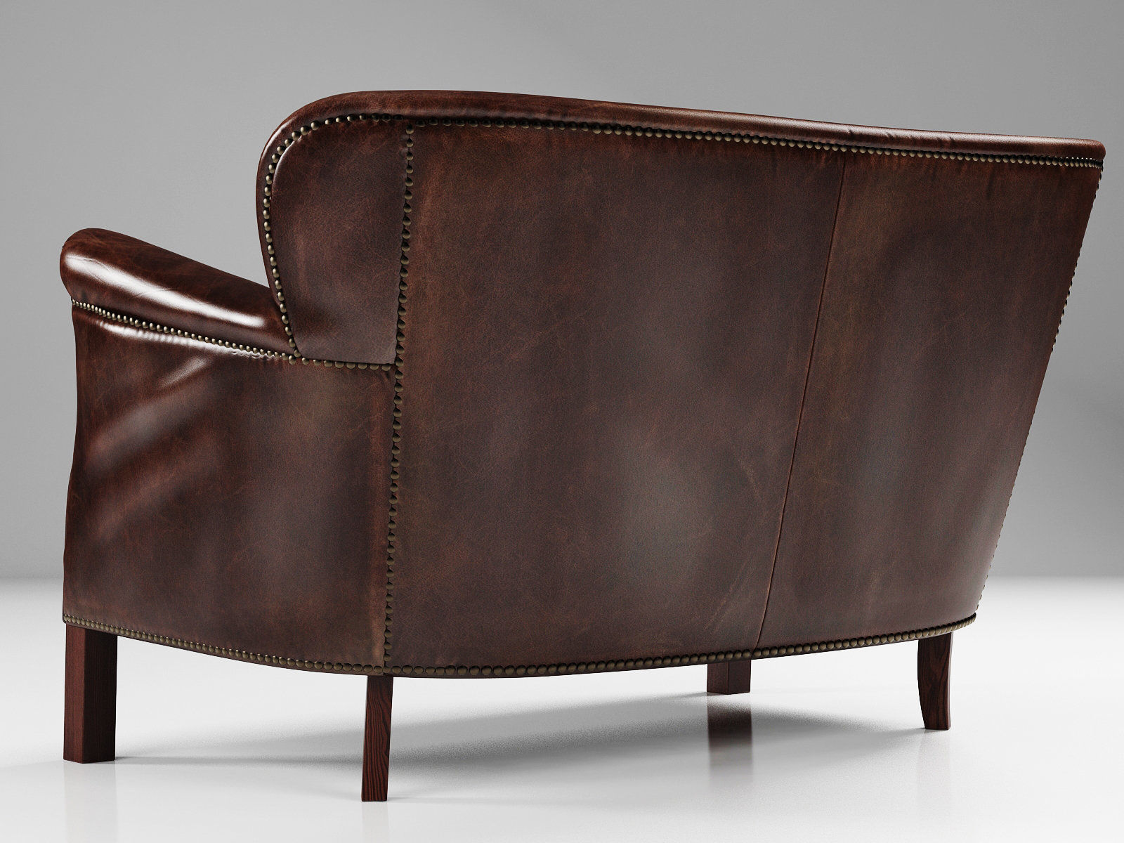 Professors Leather Double Chair With Nailheads 3D model | CGTrader