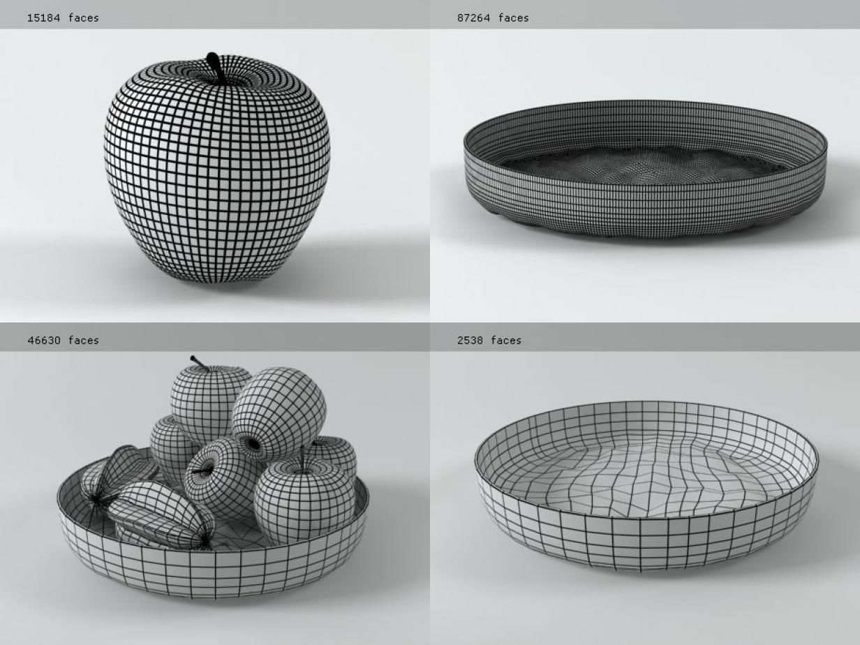 G apples in glass bowl 3D model | CGTrader