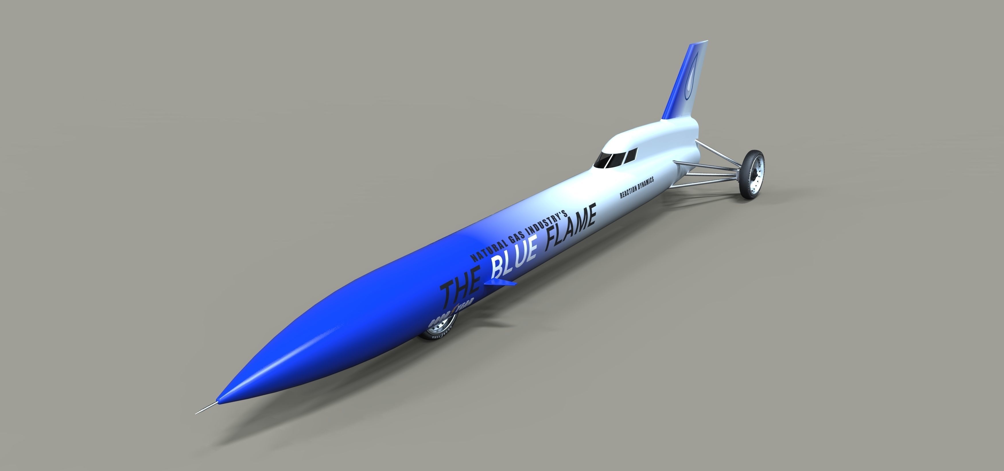 Blue Flame jet car 3D model | CGTrader