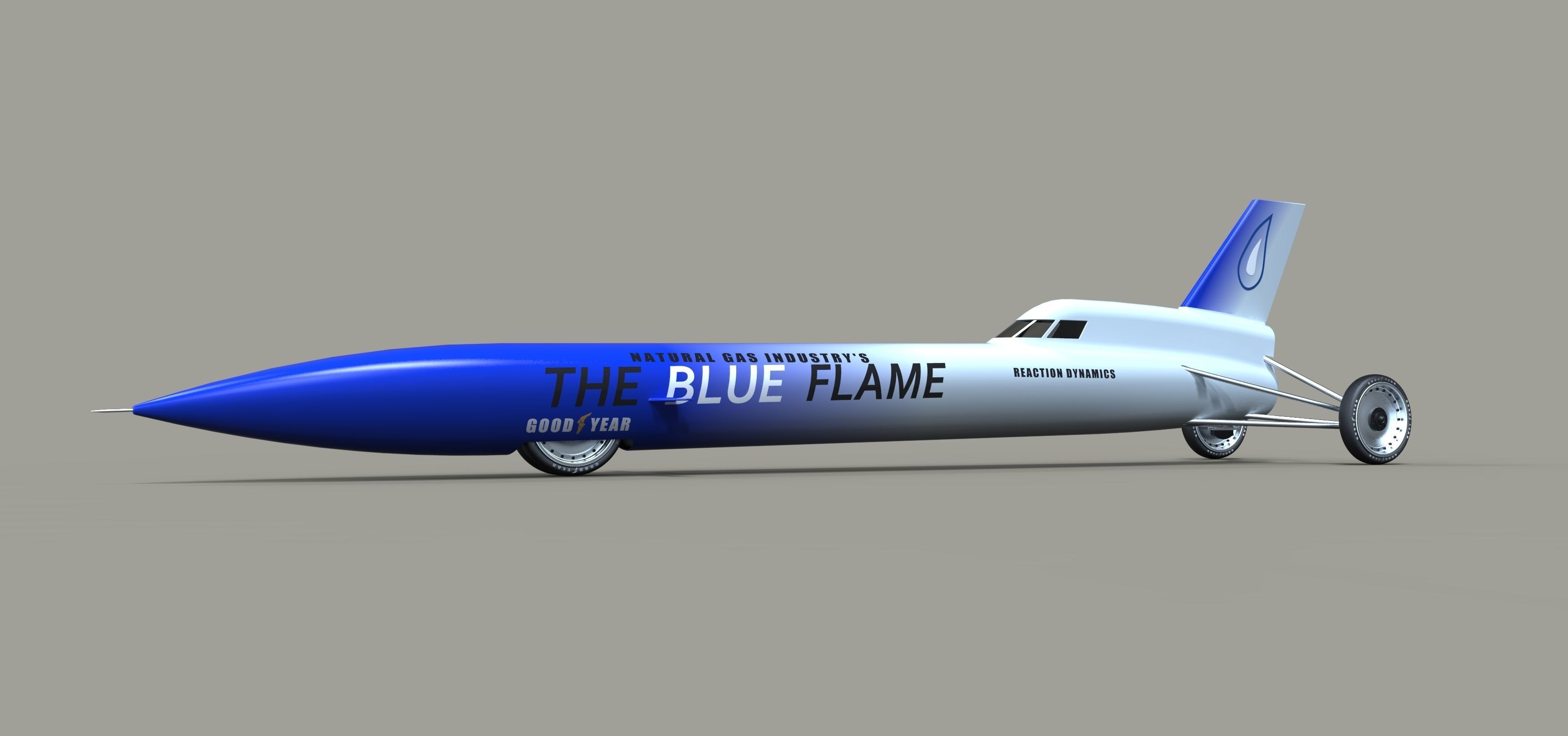 Blue Flame jet car 3D model | CGTrader