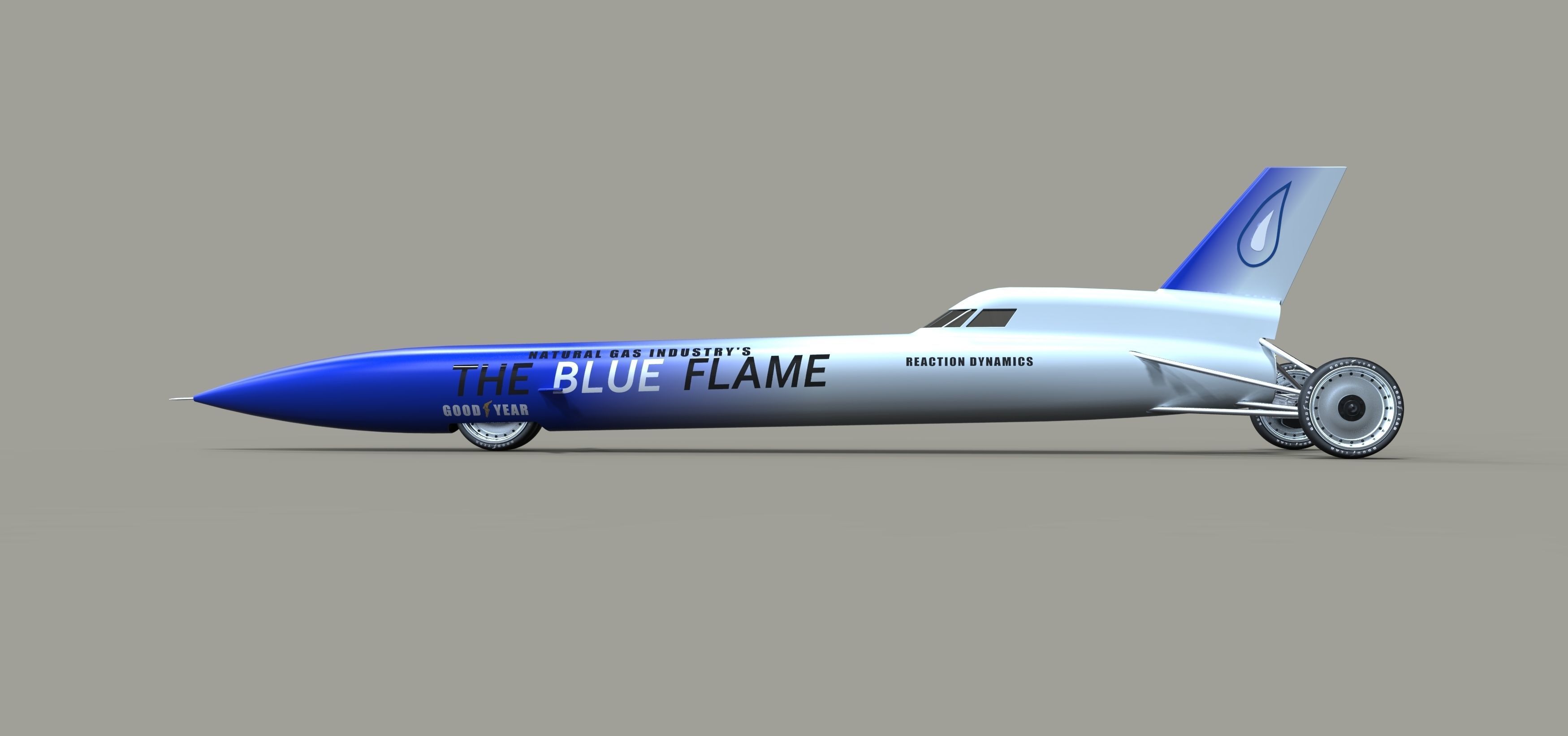 Blue Flame jet car 3D model | CGTrader