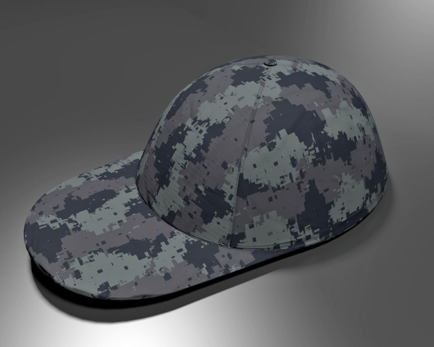 Naval Digital Camouflage Cap 3D model | CGTrader