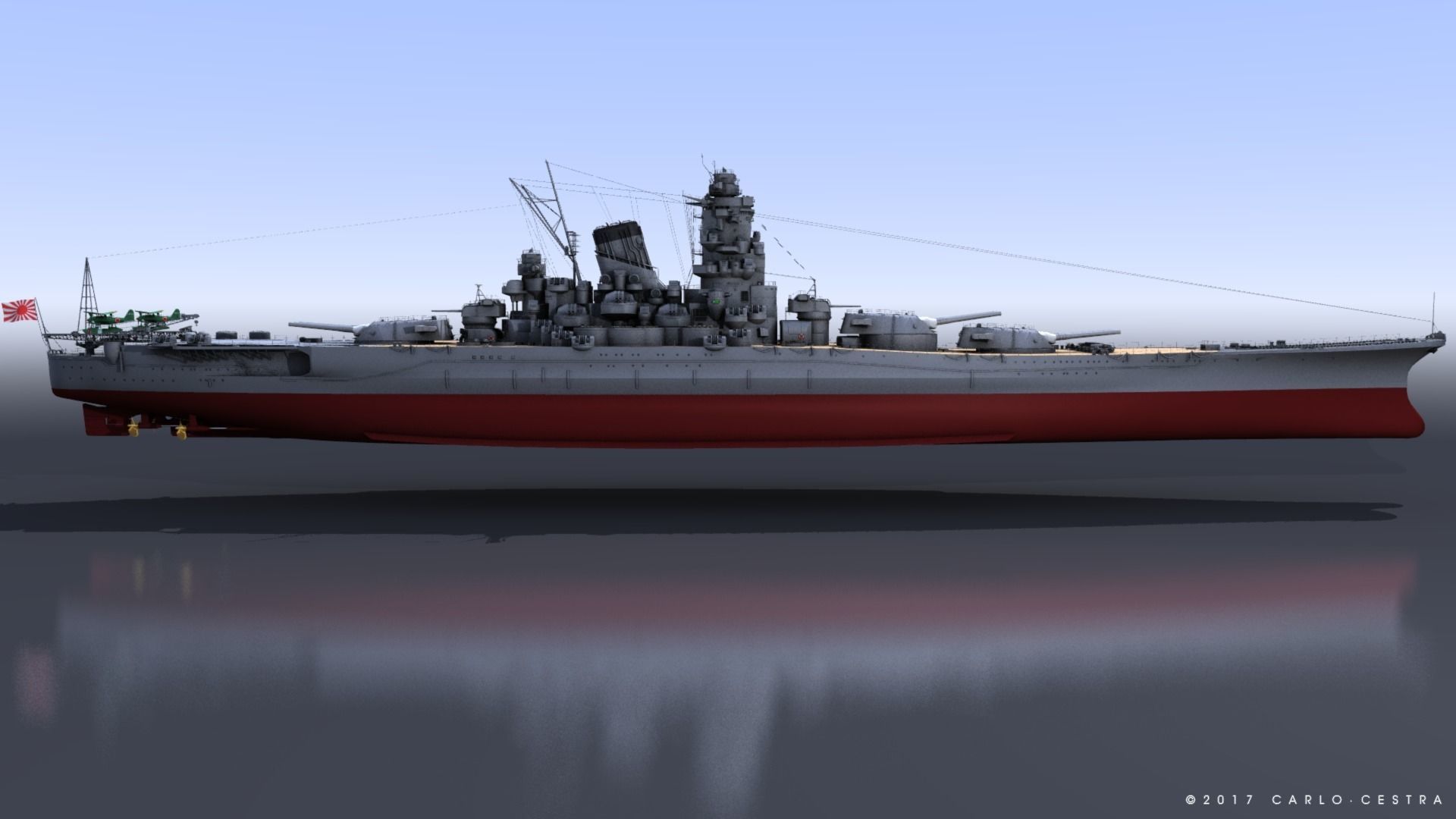 BATTLESHIP MUSASHI 3D model rigged | CGTrader