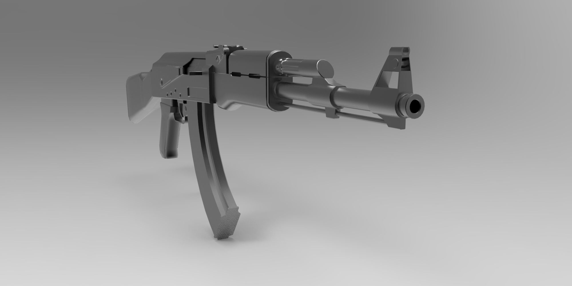 Ak-47 Without Textures 3D asset | CGTrader