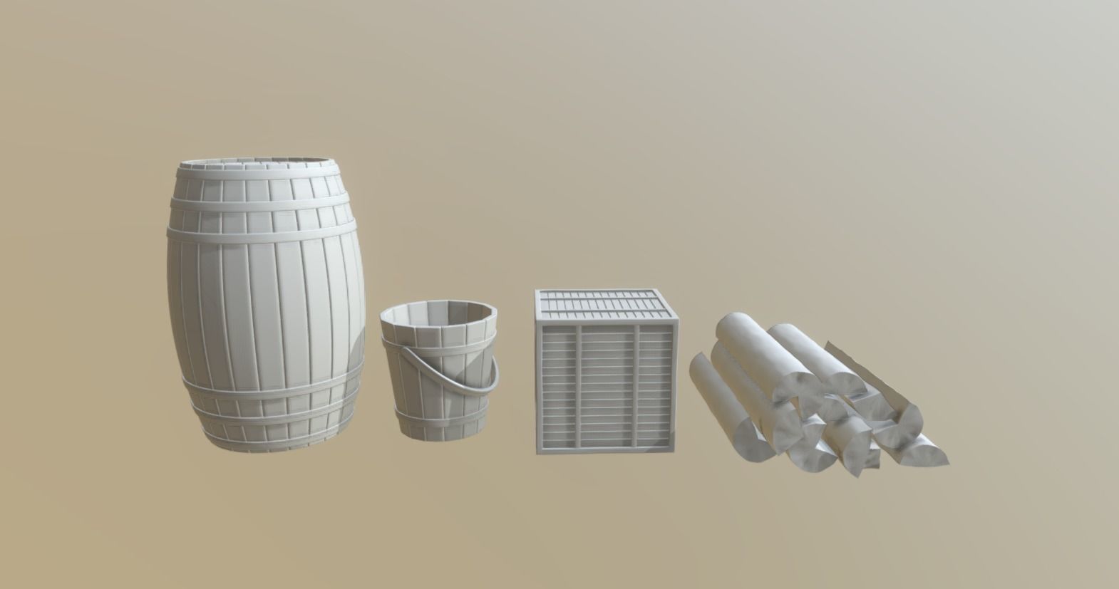 Wooden Props free 3D model | CGTrader