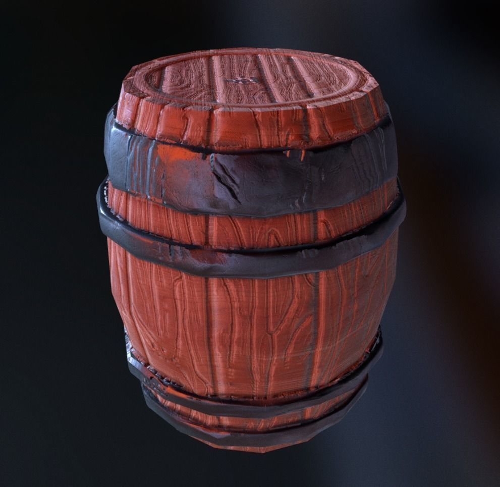 3D model low-poly cartoon Barrel | CGTrader