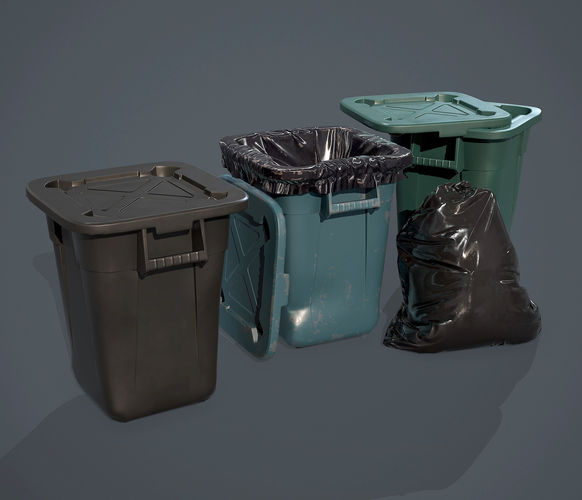 3D model Trash Bag and Containers VR / AR / low-poly | CGTrader