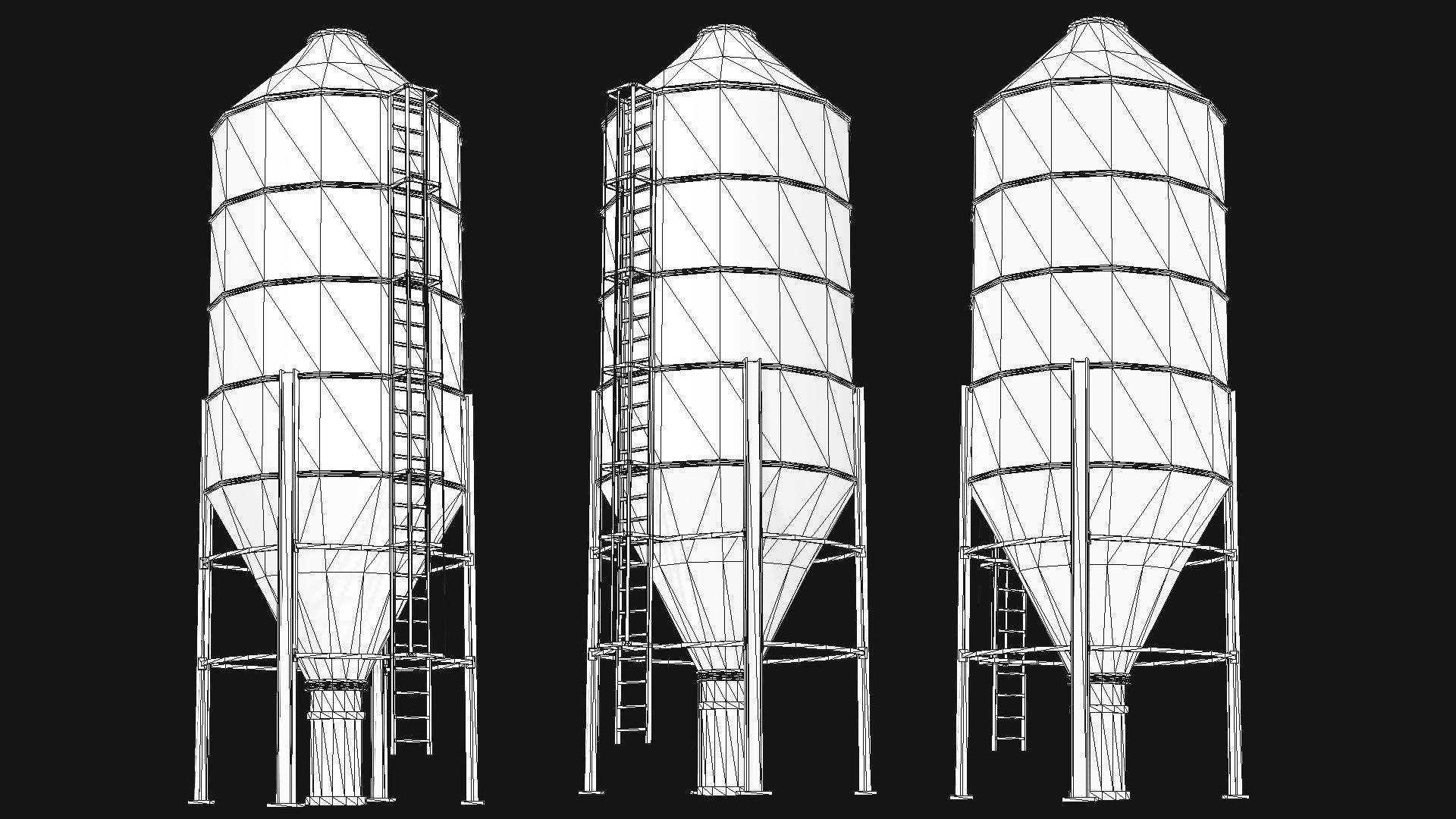 3D model Farm Silo 4 PBR VR / AR / low-poly | CGTrader