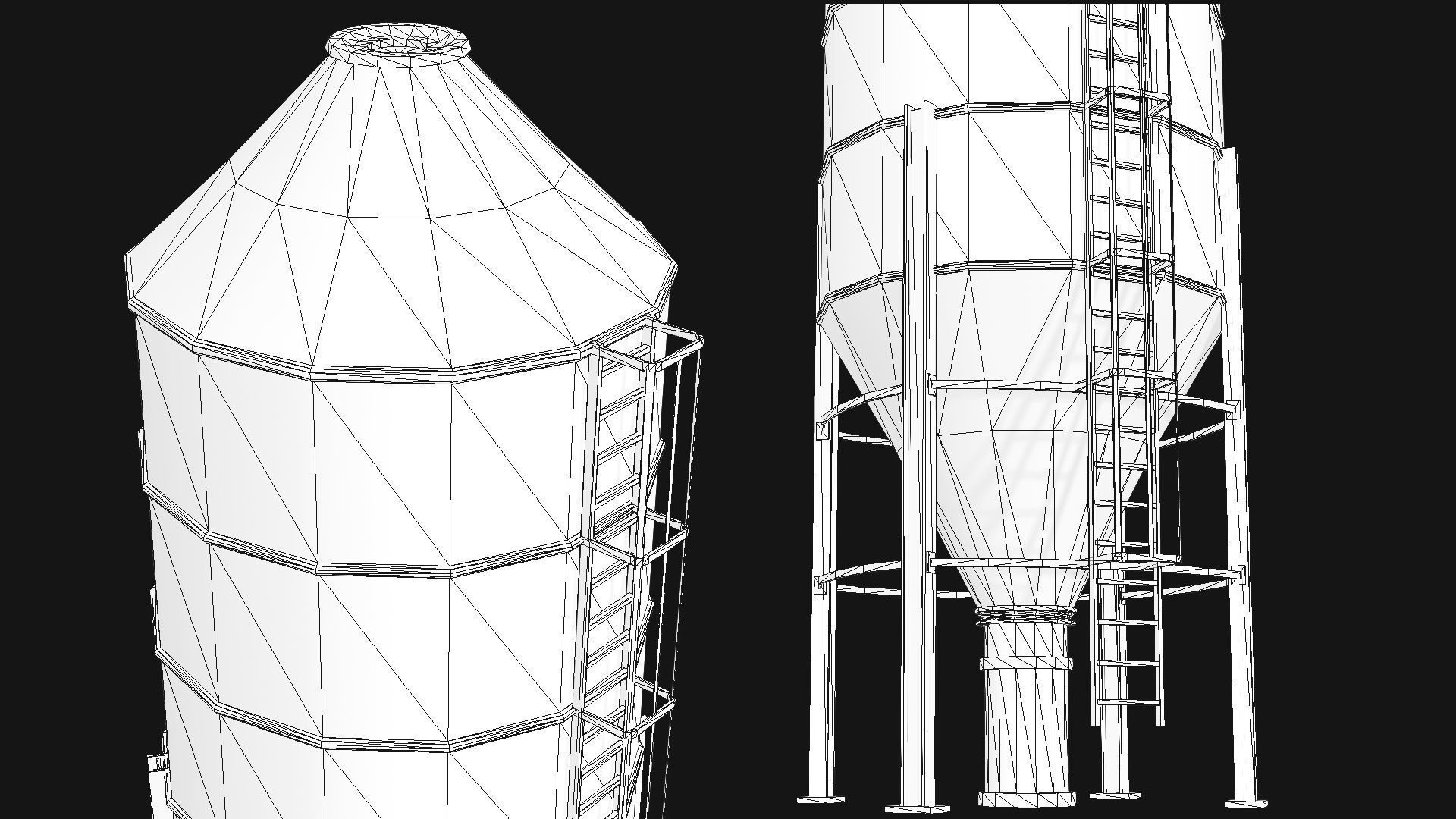 3D model Farm Silo 4 PBR VR / AR / low-poly | CGTrader