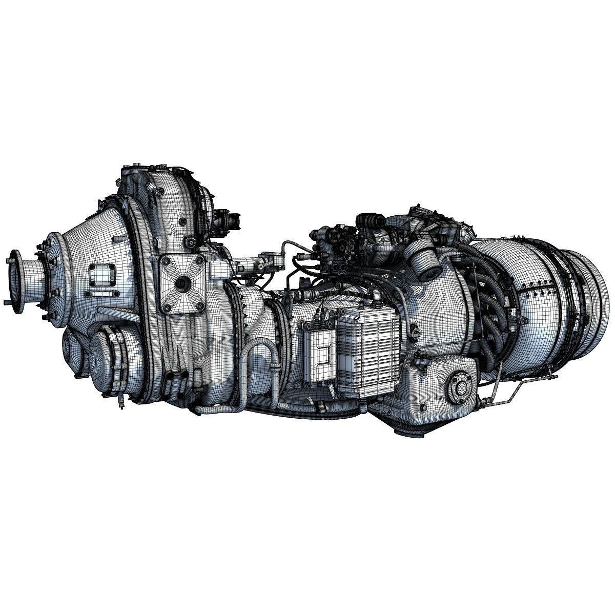 Turboprop Engine Pratt and Whitney Canada PW100 3D model | CGTrader