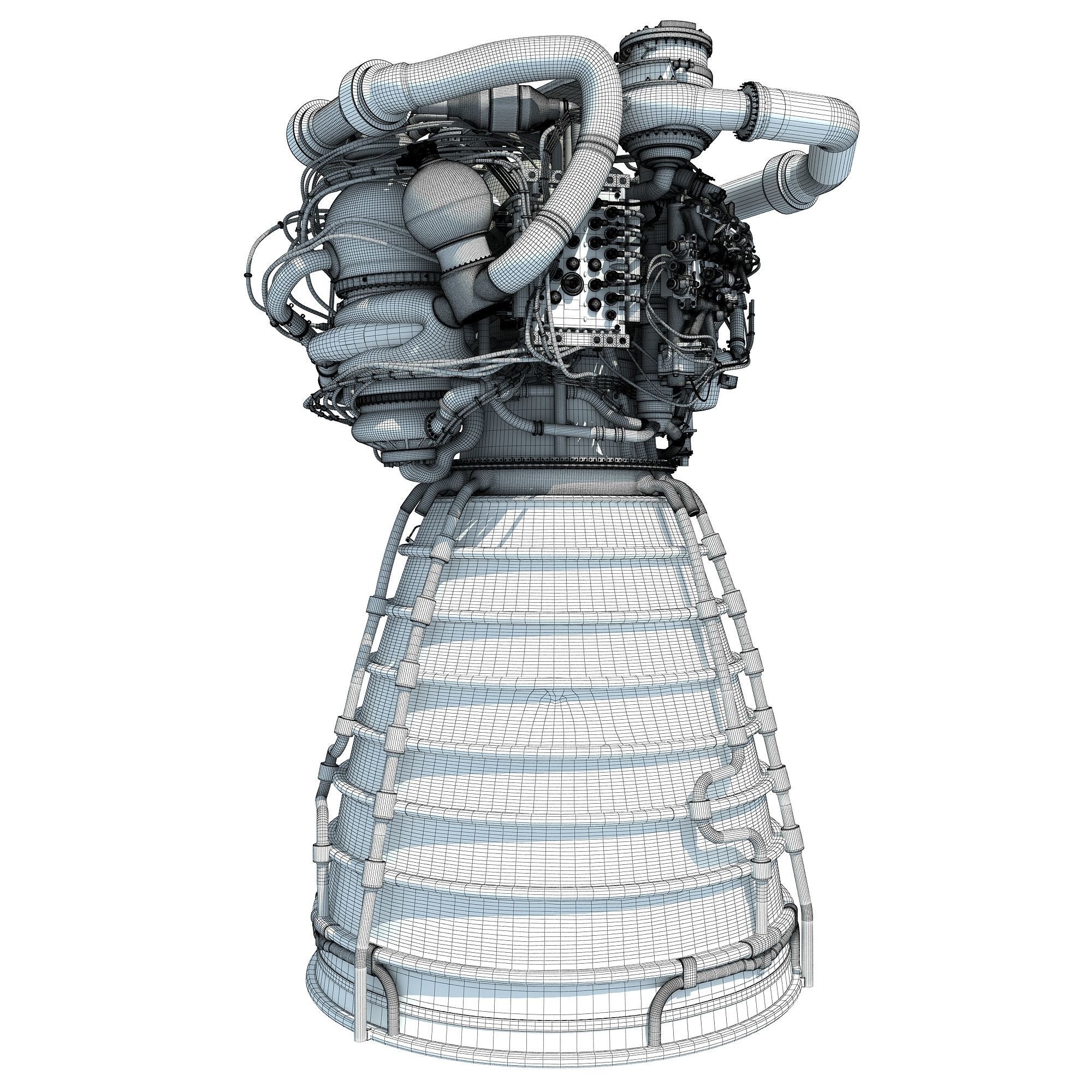 RS-25 Space Shuttle Rocket Engine 3D model | CGTrader