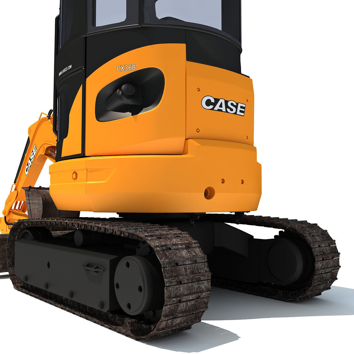 Yellow Mini Excavator Case 3D model | CGTrader