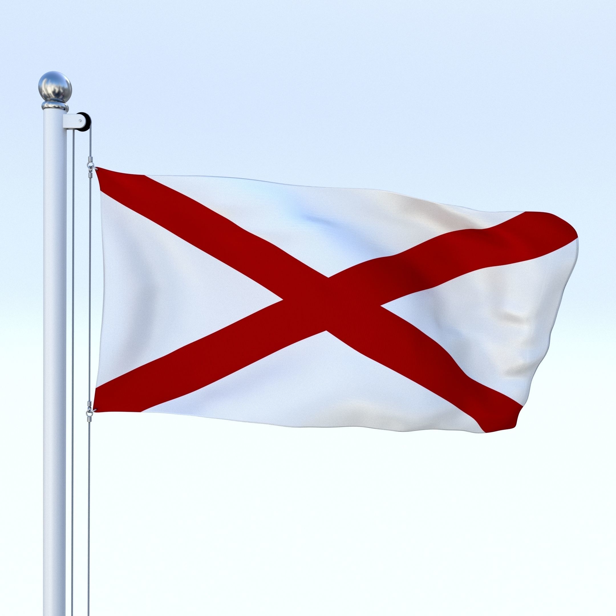 3D model Animated Alabama Flag VR / AR / low-poly animated | CGTrader