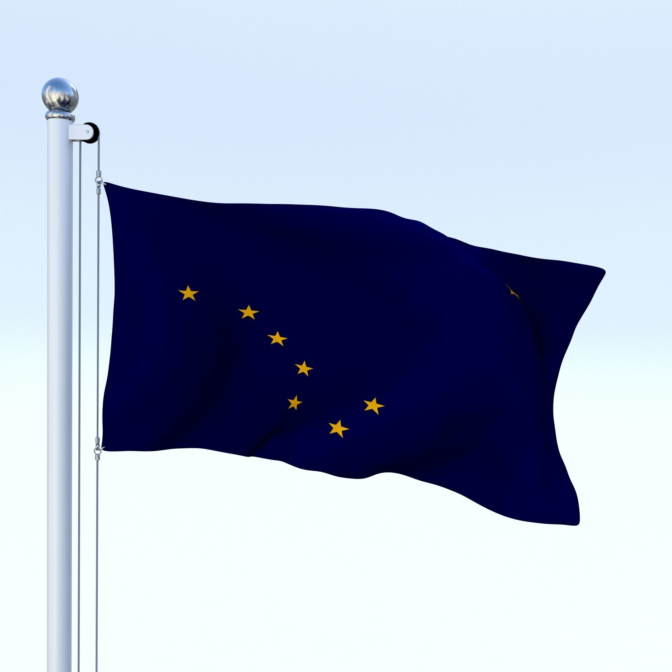 3D model Animated Alaska Flag VR / AR / low-poly animated | CGTrader