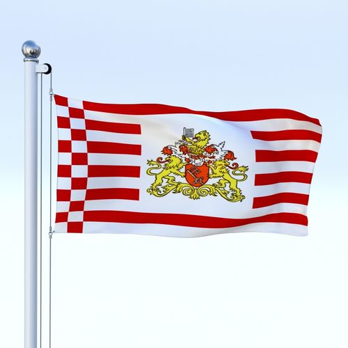 3D model Animated Bremen German State Flag VR / AR / low-poly animated ...