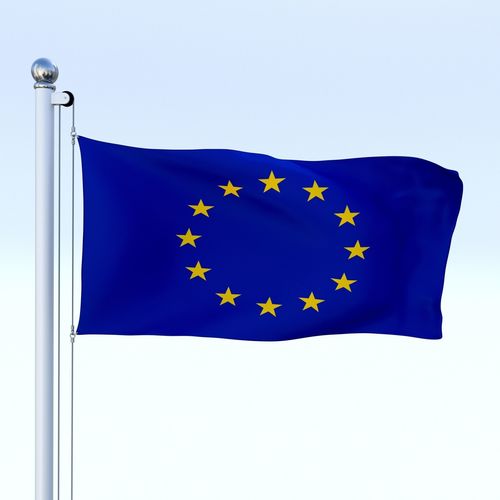 3D model Animated European Union Flag VR / AR / low-poly animated ...