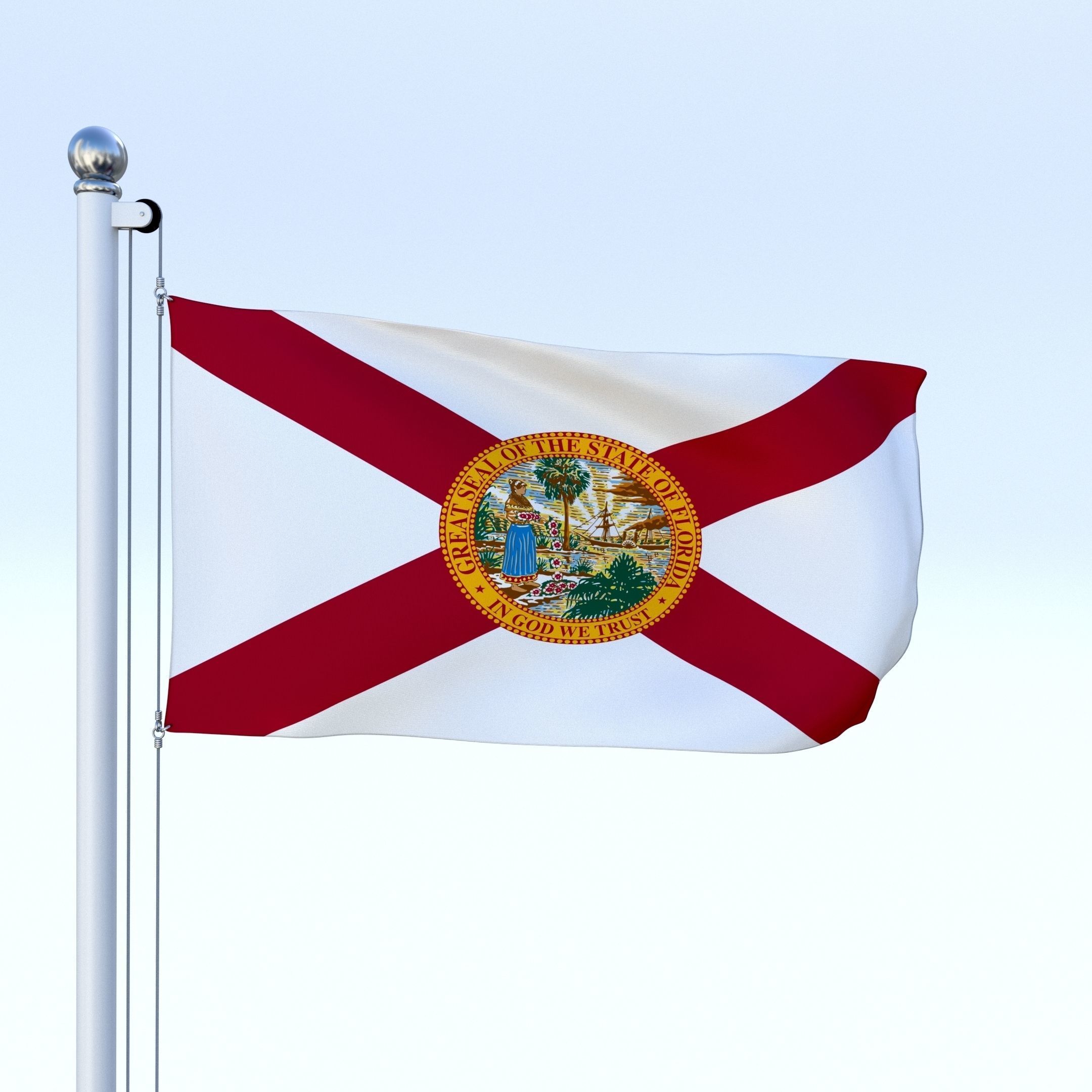 3D model Animated Florida Flag VR / AR / low-poly animated | CGTrader