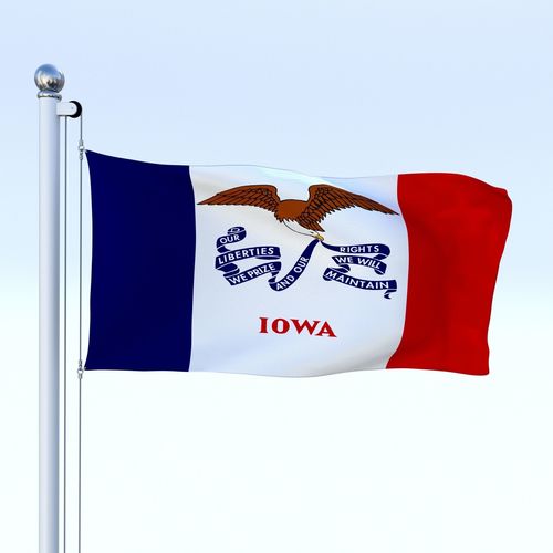 3D model Animated Iowa Flag VR / AR / low-poly animated | CGTrader