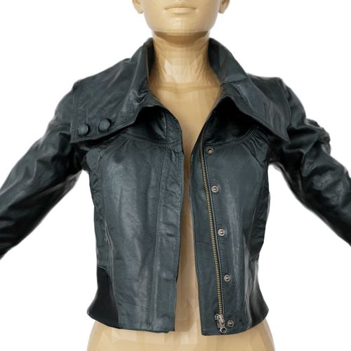 3D model Jacket Black Shiny Collar open Clothing Women Fashion VR / AR ...