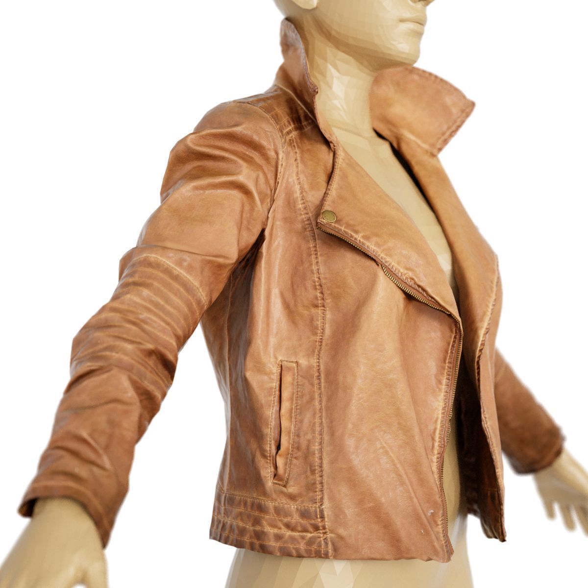 3D model Jacket Dark Brown Leather Open Clothing Fashion Women VR / AR ...