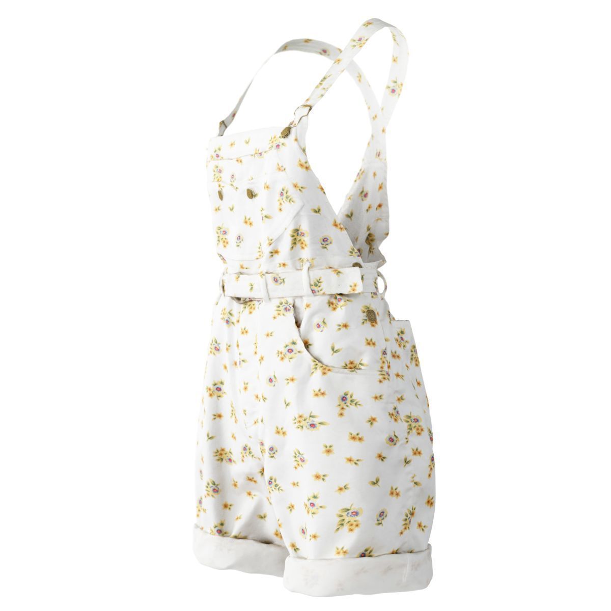 3D model Jumsuit White Flower Decoration Clothing Women VR / AR / low ...